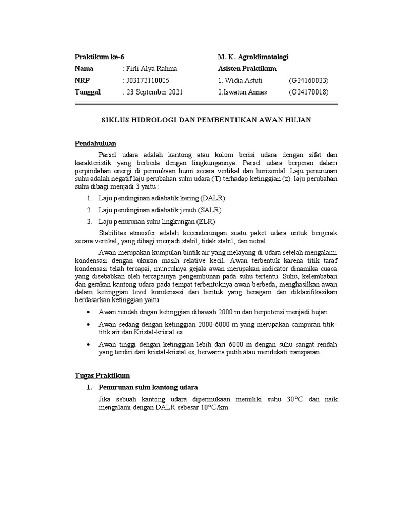 Siklus Hidrologi dan Parsel Udara | PDF