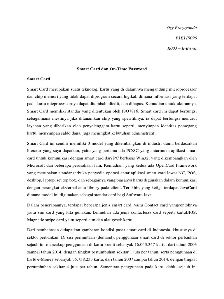 Ozy Prazuganda (F1E119096) - Smart Card Dan OTP | PDF
