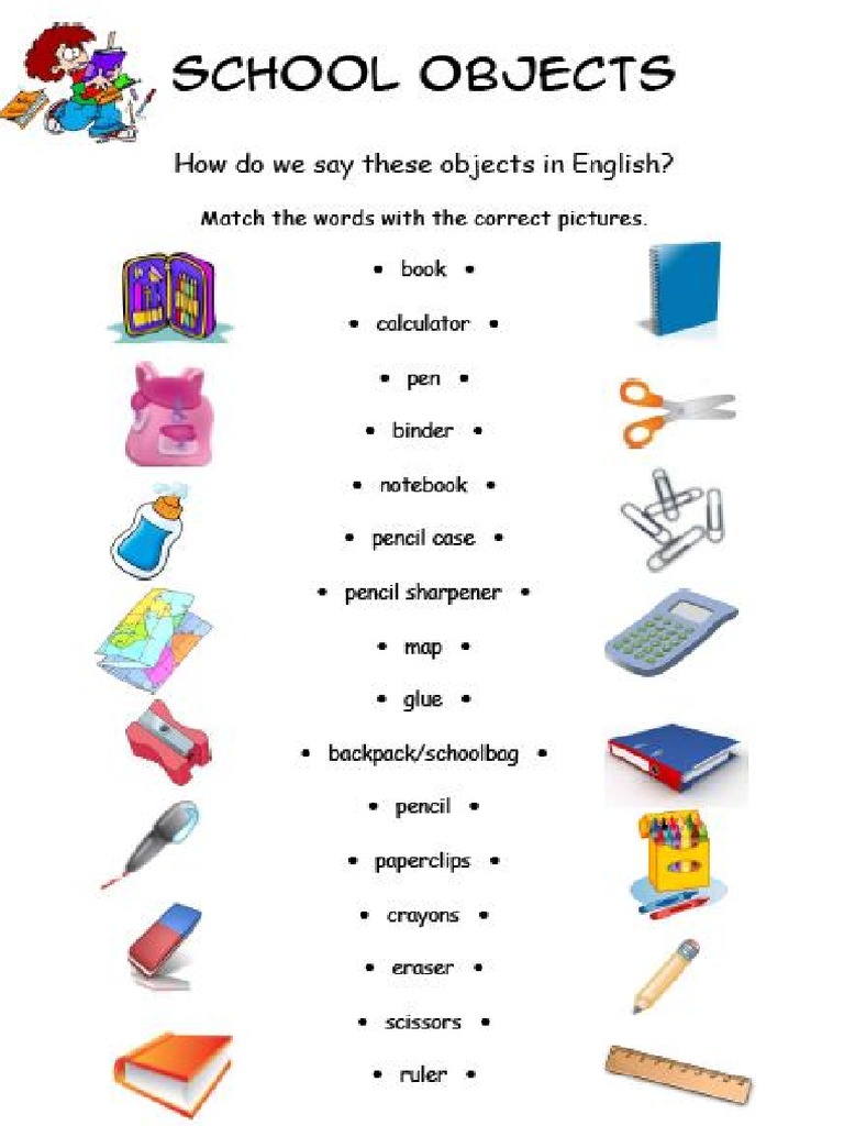 School Objects For Kids | PDF
