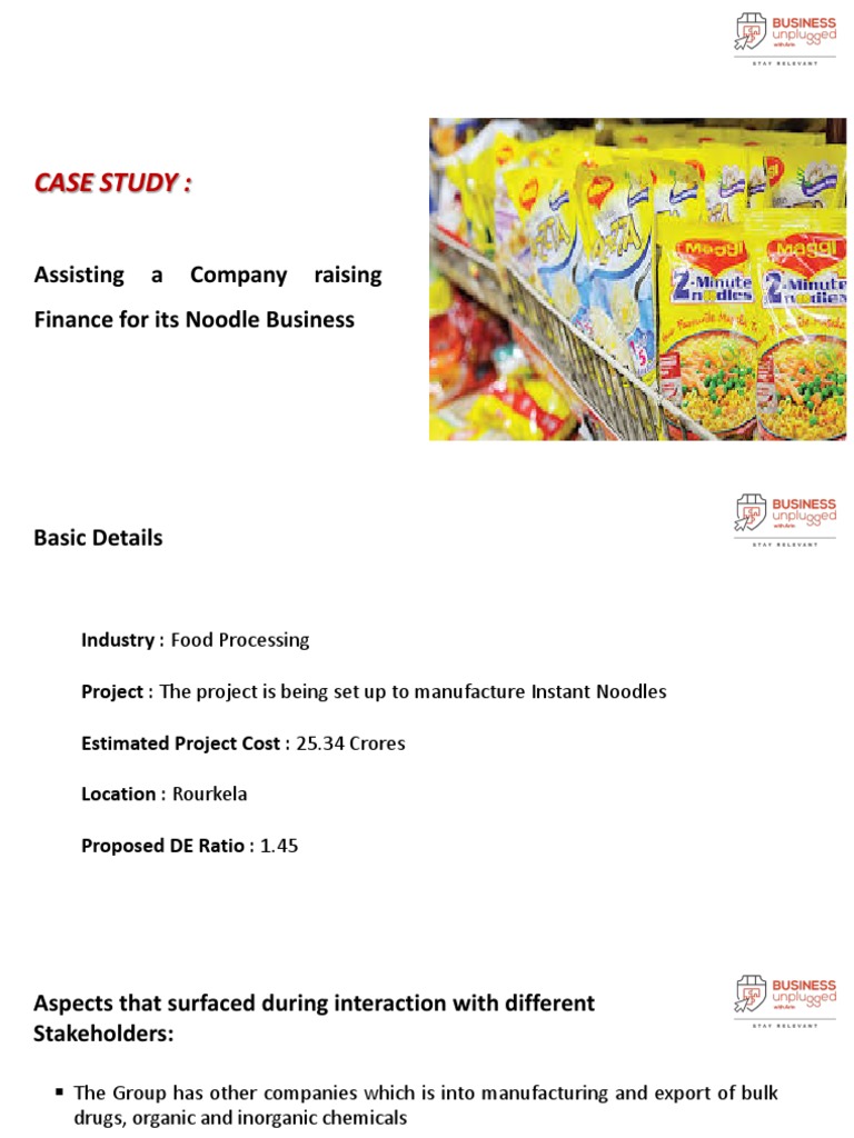 Noodle Business Finance Case Study | PDF | Foods | Swot Analysis