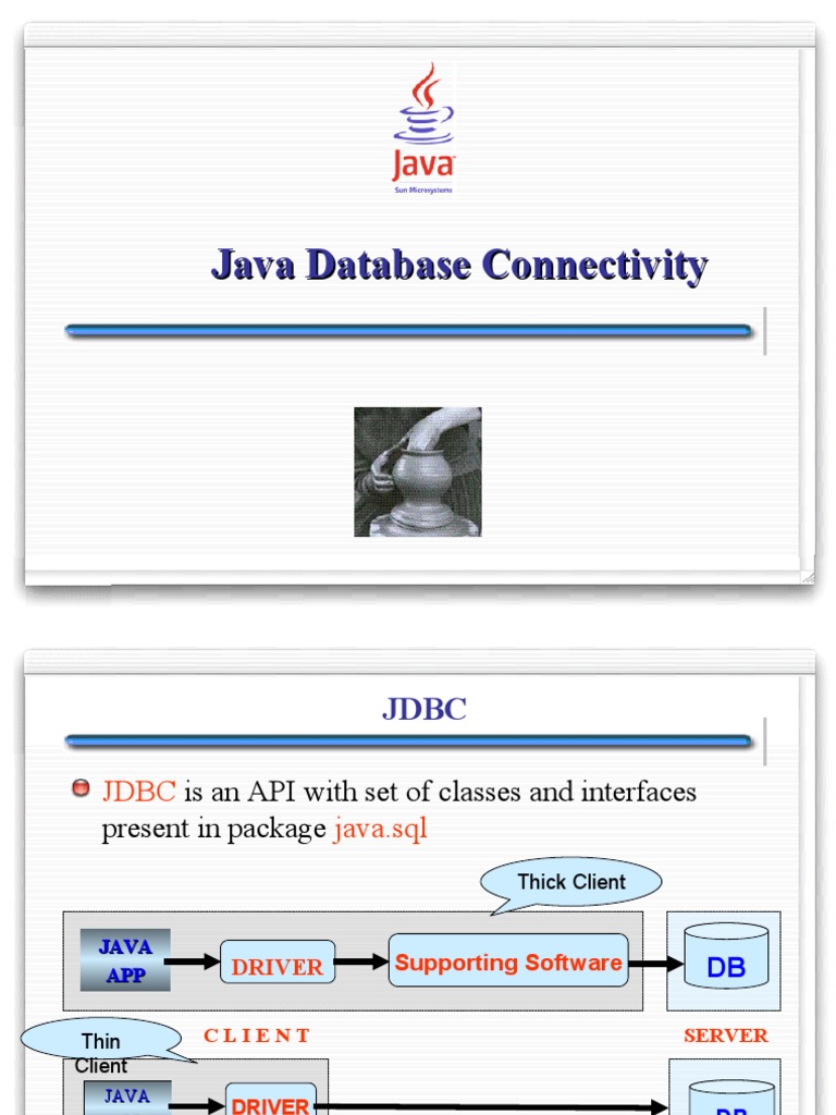 Classpresentation JDBC | PDF | Information Retrieval | Computer Engineering