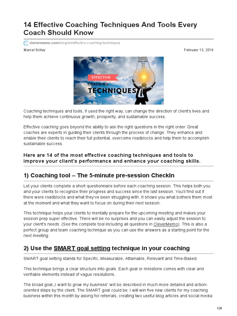 14 Effective Coaching Techniques and Tools Every Coach Should Know ...