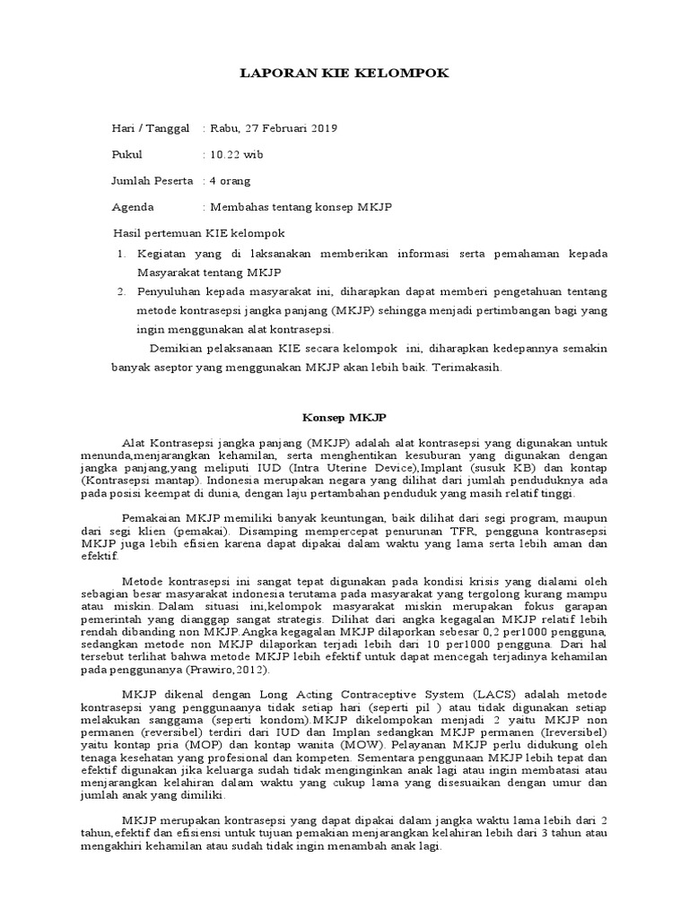 LAPORAN KIE Kelompok | PDF