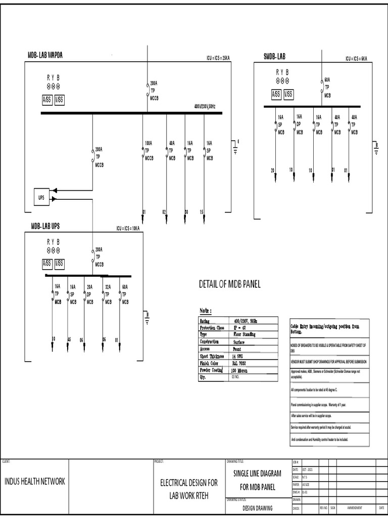 Detail of MDB Panel: Mdb-Lab Wapda SMDB - Lab | PDF | Electrical ...