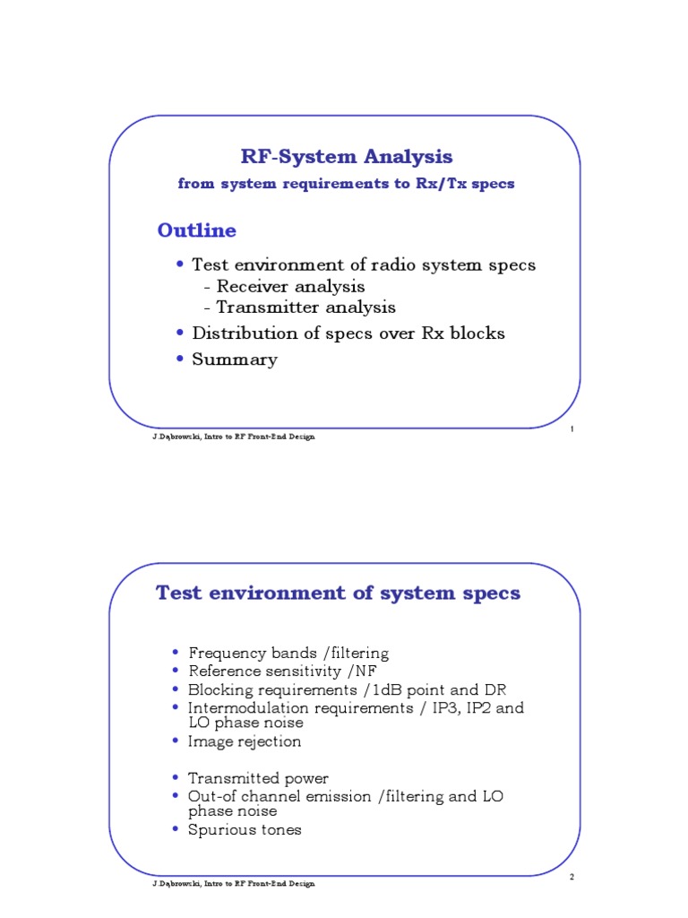 RF System Analysis | PDF | Analog To Digital Converter | Signal To ...