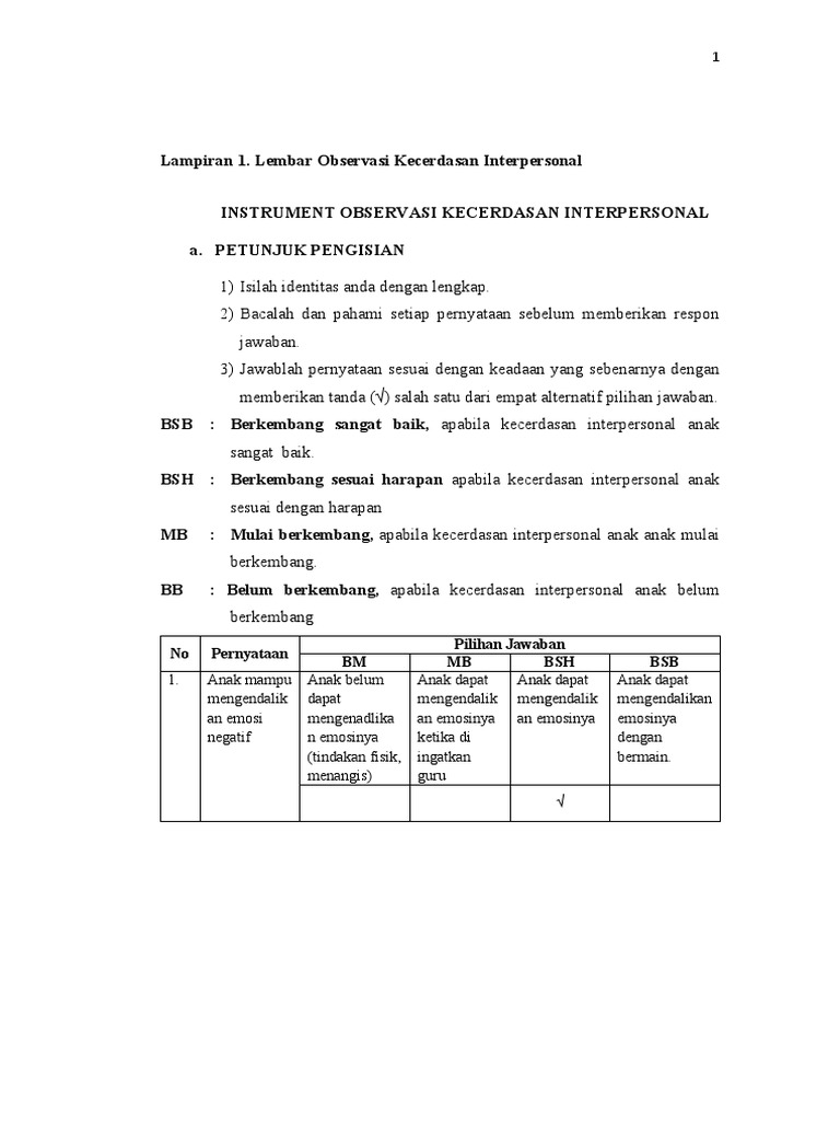 Pedoman Observasi - 3 | PDF