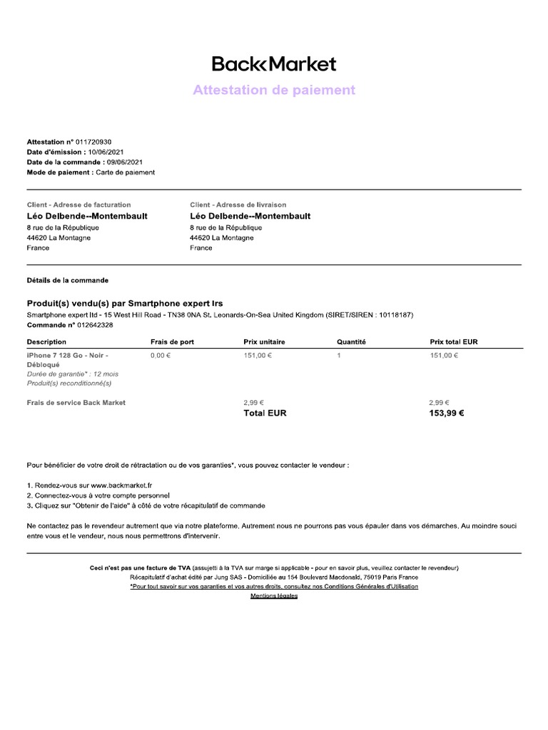 Facture Iphone Léo | PDF