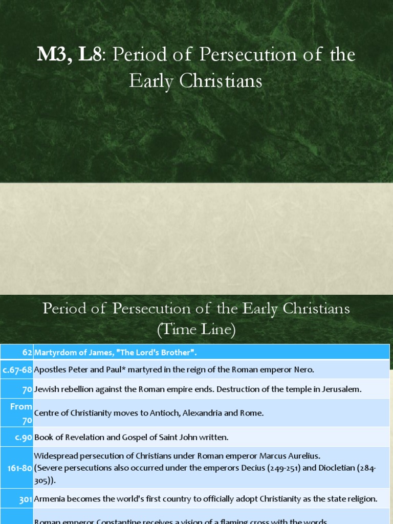 Period of Persecution of The Early Christians | PDF | Constantine The ...