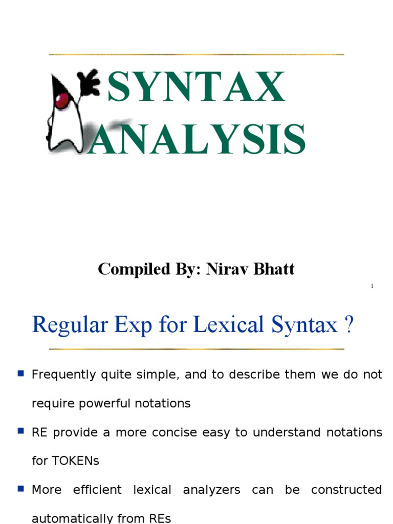Understanding Syntax Analysis in Compilers | PDF | Parsing | Formalism (Deductive)