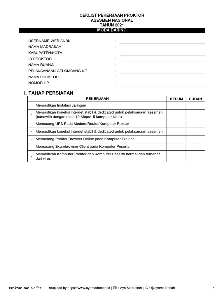 Kesiapan Anbk Chek | PDF