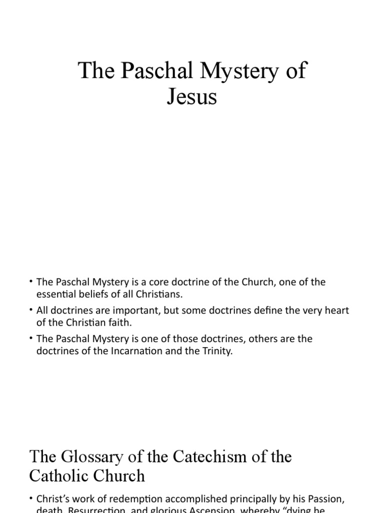 Understanding the Paschal Mystery | PDF | Sacraments | Eucharist