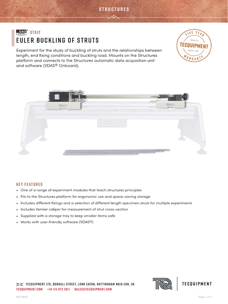 STS12 Euler Buckling of Struts Datasheet | PDF | Buckling | Simulation