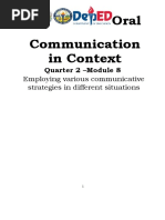 Oral Communication in Context: Quarter 2 - Module 3: Principles of ...