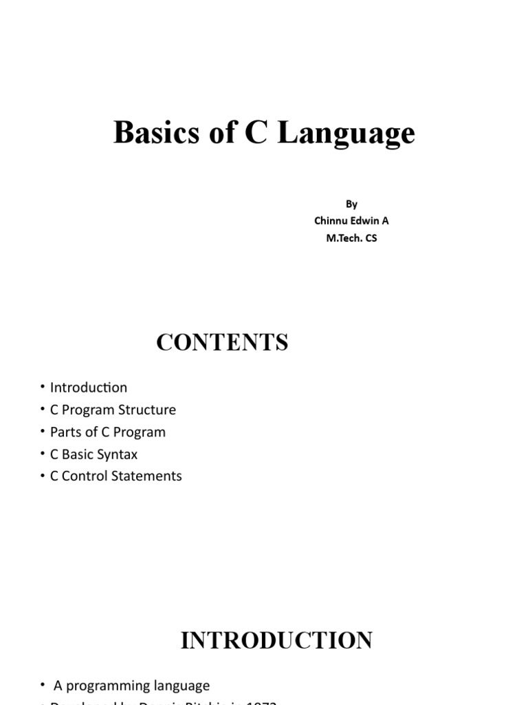 Basics of C Language | PDF | Control Flow | Data Type