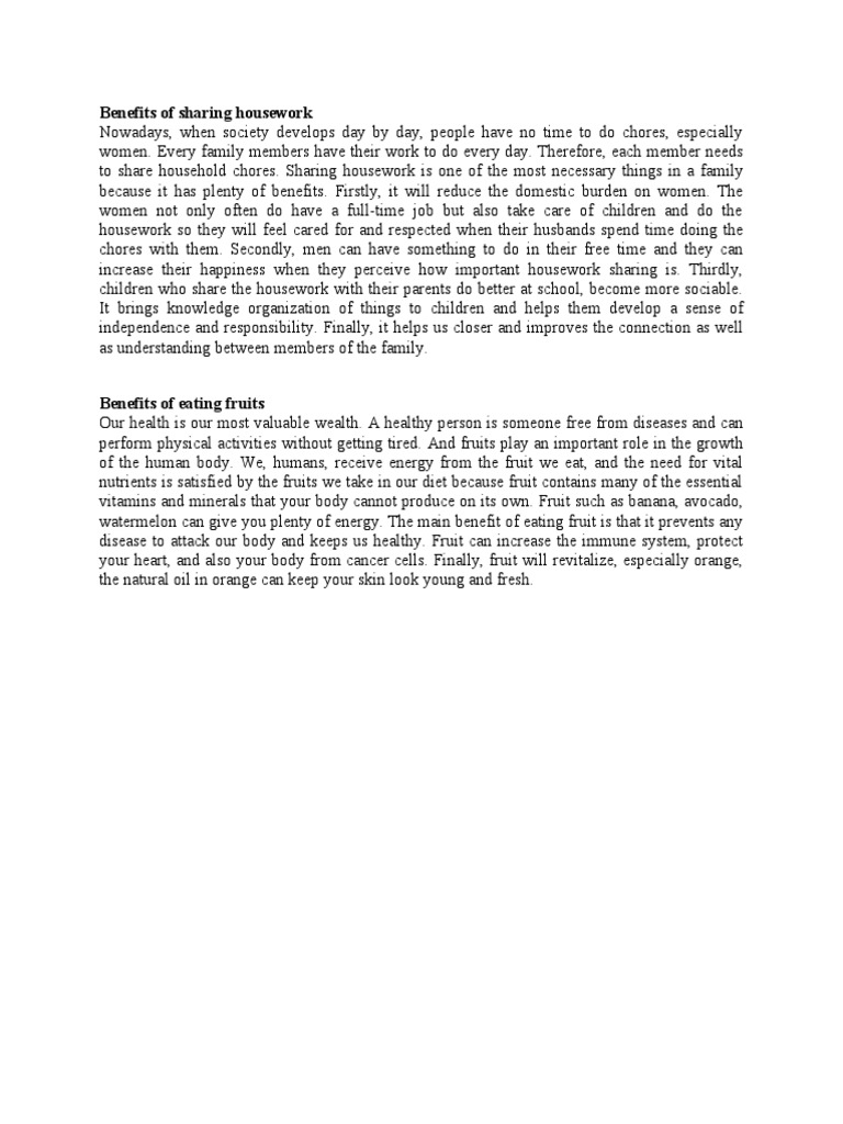 Benefits of Sharing Housework | PDF | Deforestation