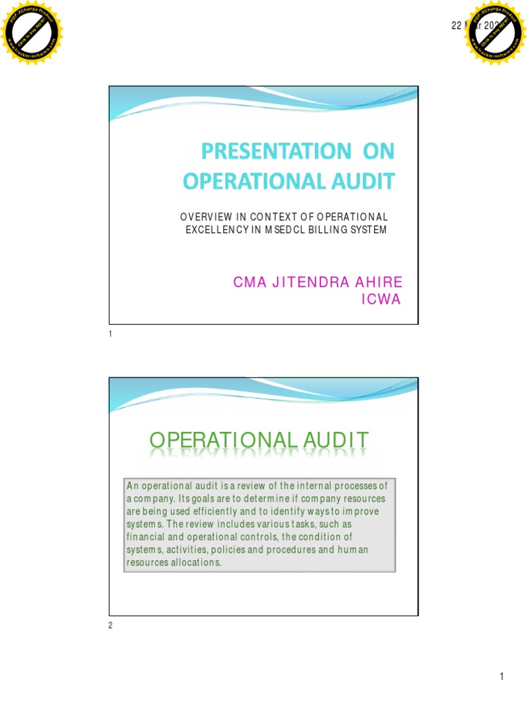 Presentation On Operational Audit | PDF | Audit | Cognition