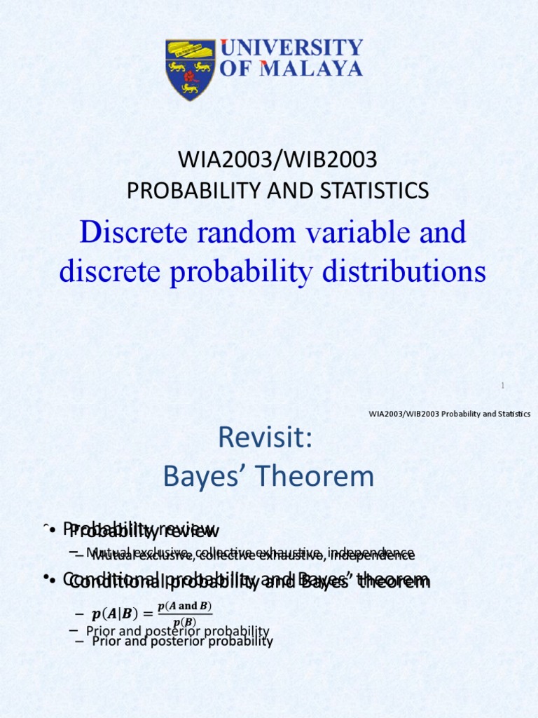 WIA2003/WIB2003 Probability and Statistics | Download Free PDF | Probability Distribution ...