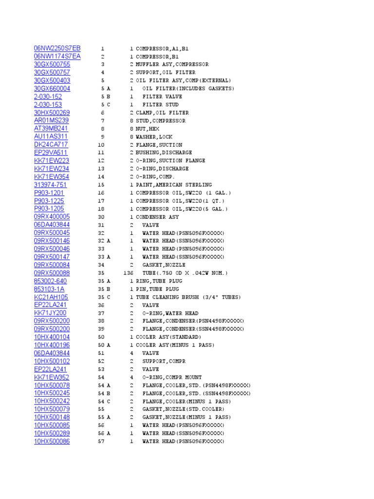 Carrier 30HXC Parts Manual | PDF | Valve | Gas Technologies