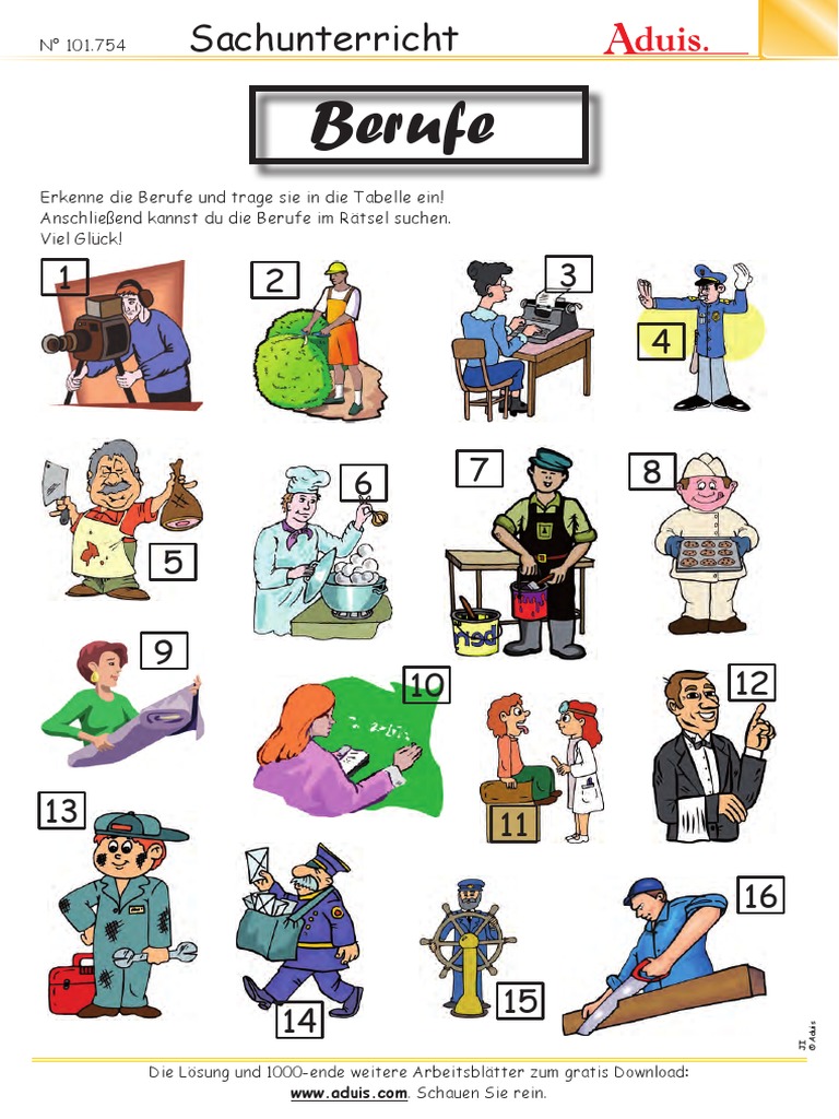 Berufe Wortschatz | PDF