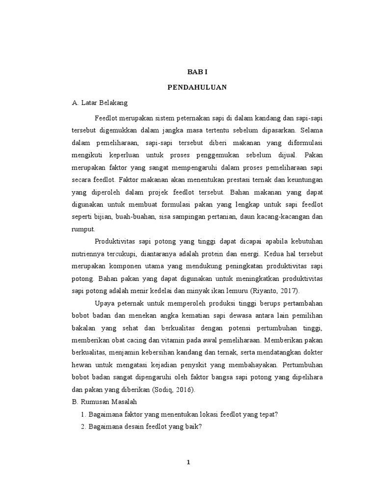 Makalah Manajemen Feedlot | PDF