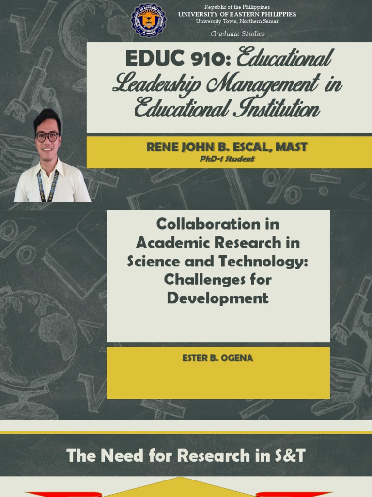 Escal, RJB. Collaboration in Academic Research in Science and ...
