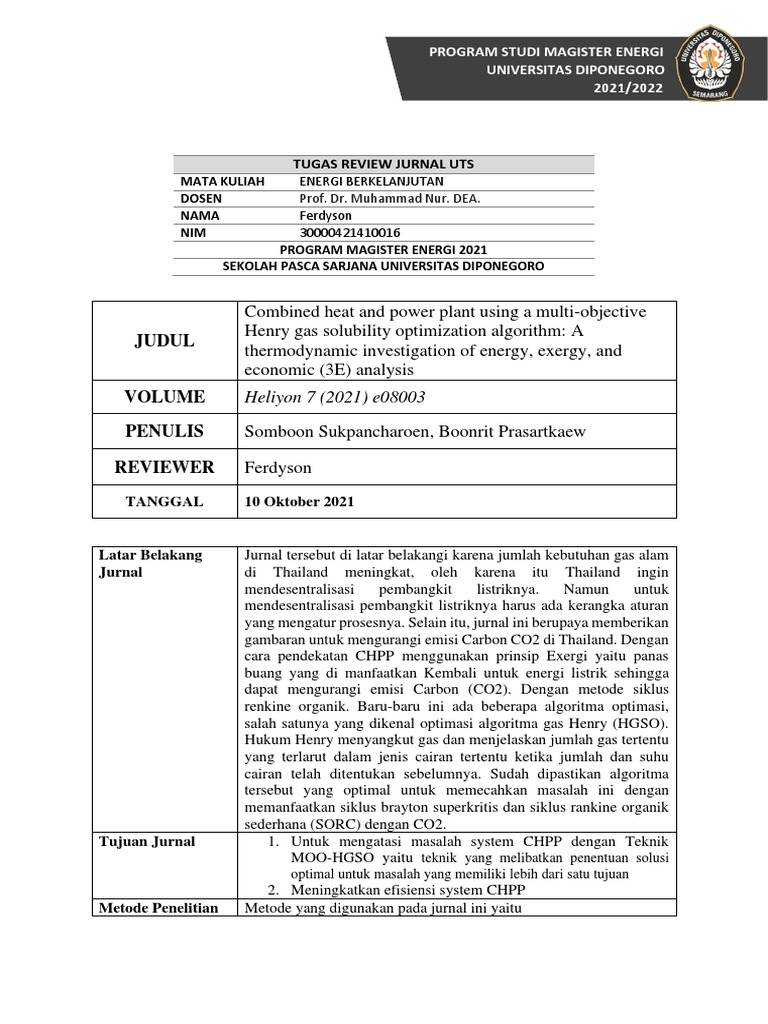 Tugas Review Jurnal UTS 30000421410016 - Ferdyson | PDF