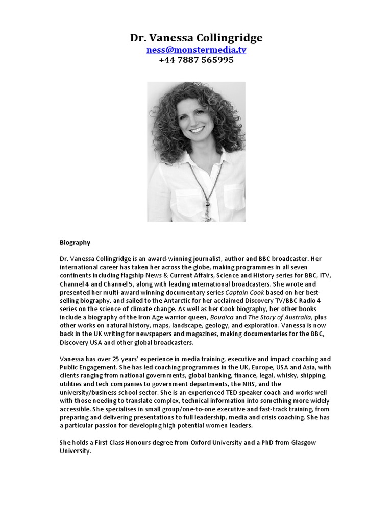 Dr. Vanessa Collingridge: Ness@monstermedia - TV | PDF | Bbc | Brand