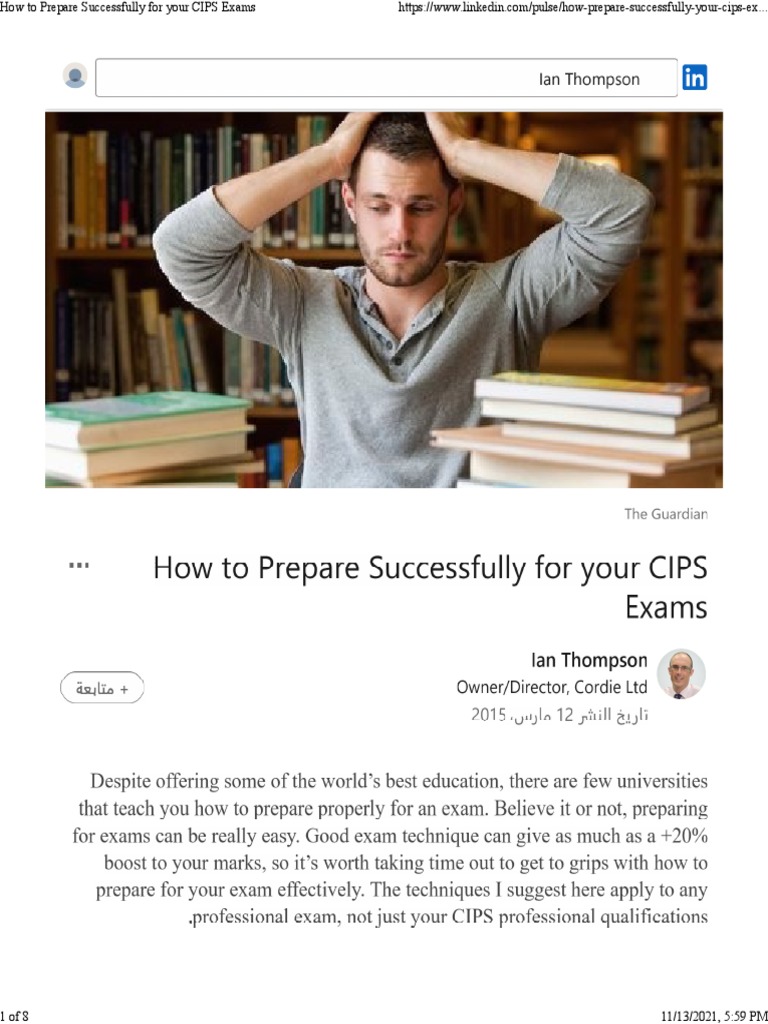 How To Prepare Successfully For Your CIPS Exam | PDF