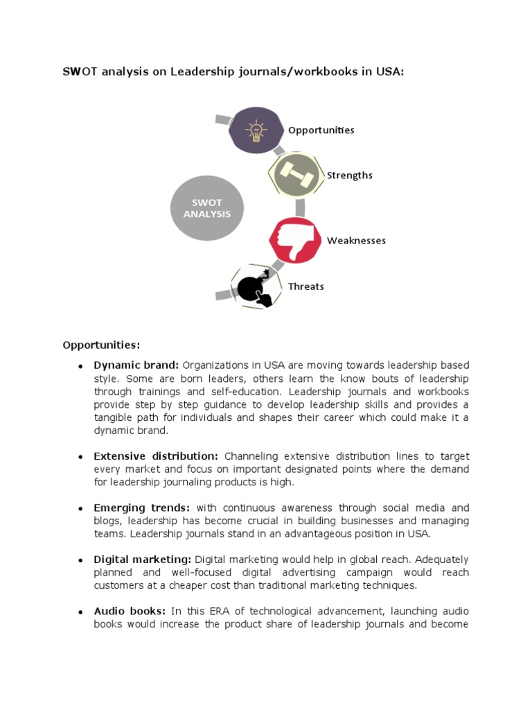 SWOT Analysis On Leadership Journals | PDF | Leadership | Digital Marketing