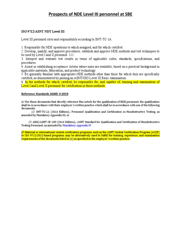 Prospects of NDT VT Level III | PDF | Business | Technology & Engineering
