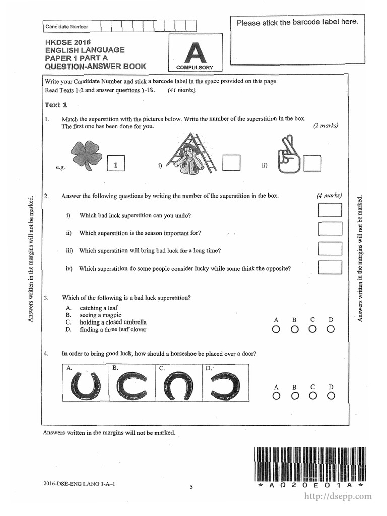 2016 Dse Eng Lang 1 | PDF