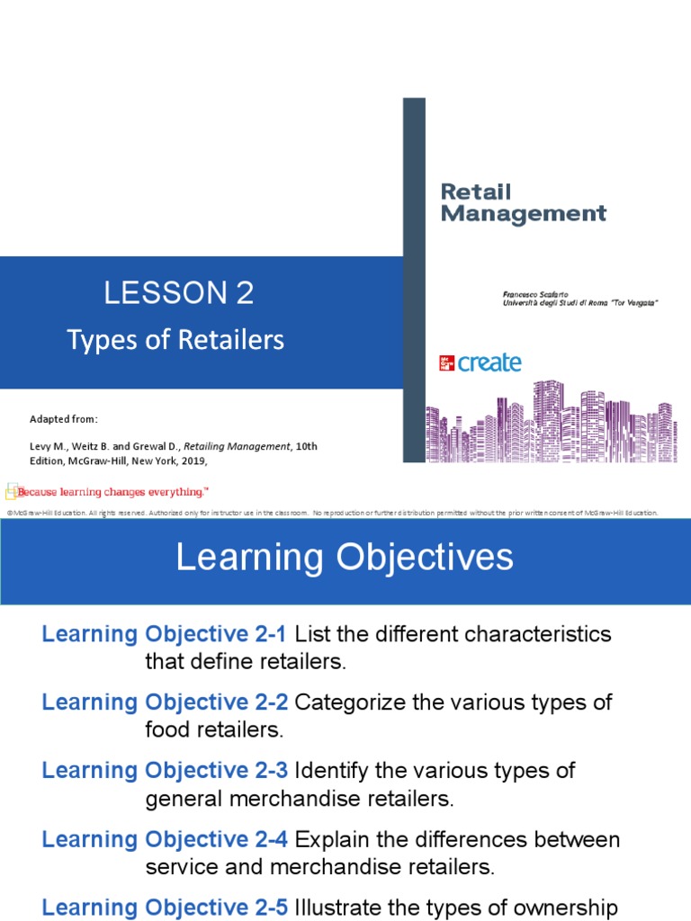 Lesson 2 Types of Retailers Types of Retailers | PDF | Retail | Supermarket