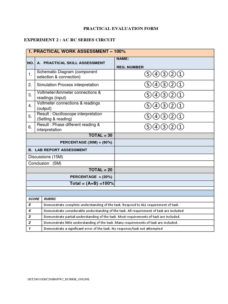 Det 20033 Practical Work 2 Evaluation Form | PDF | Computers ...