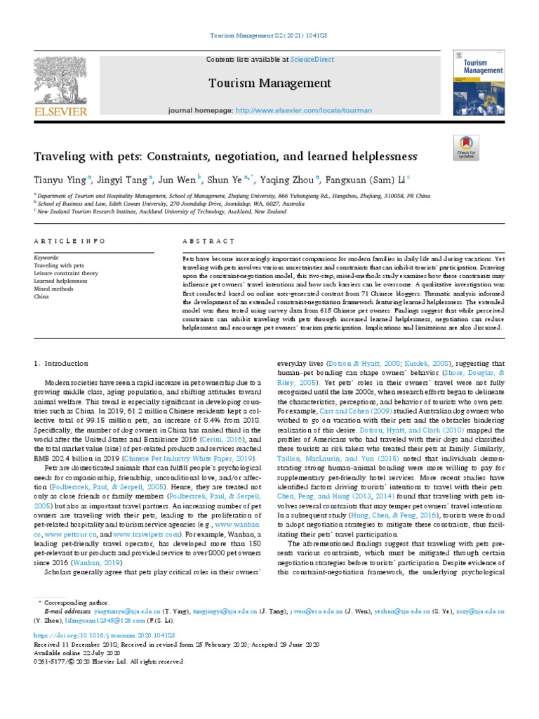 Traveling With Pets | PDF | Pet | Negotiation