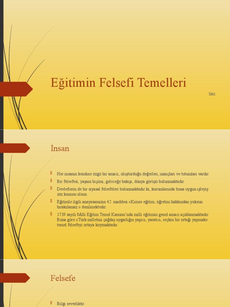 Eğitimin Felsefi Temelleri | PDF