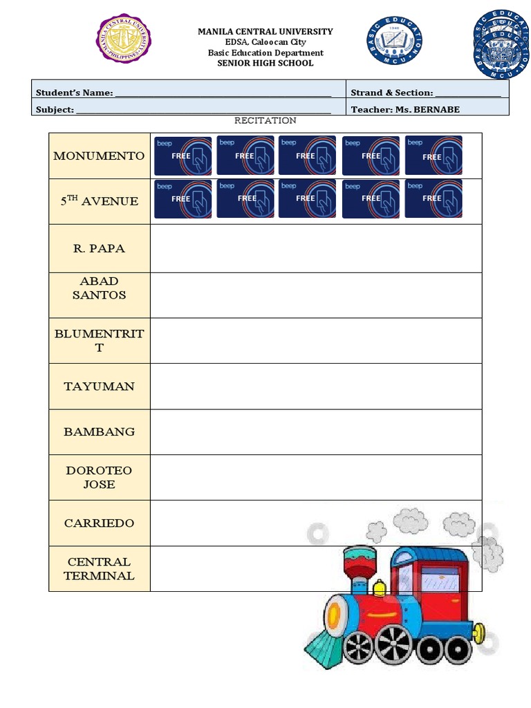 Recitation Chips Template for Students | PDF