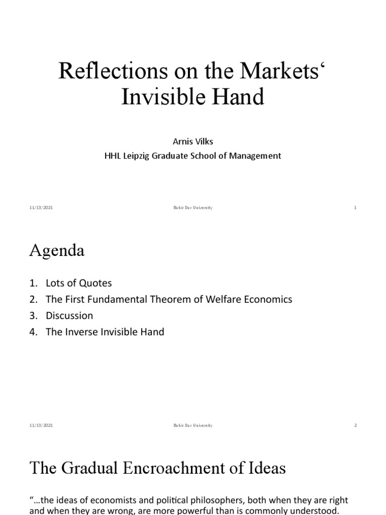 Reflections On The Markets Invisible Hand | PDF | Pareto Efficiency ...