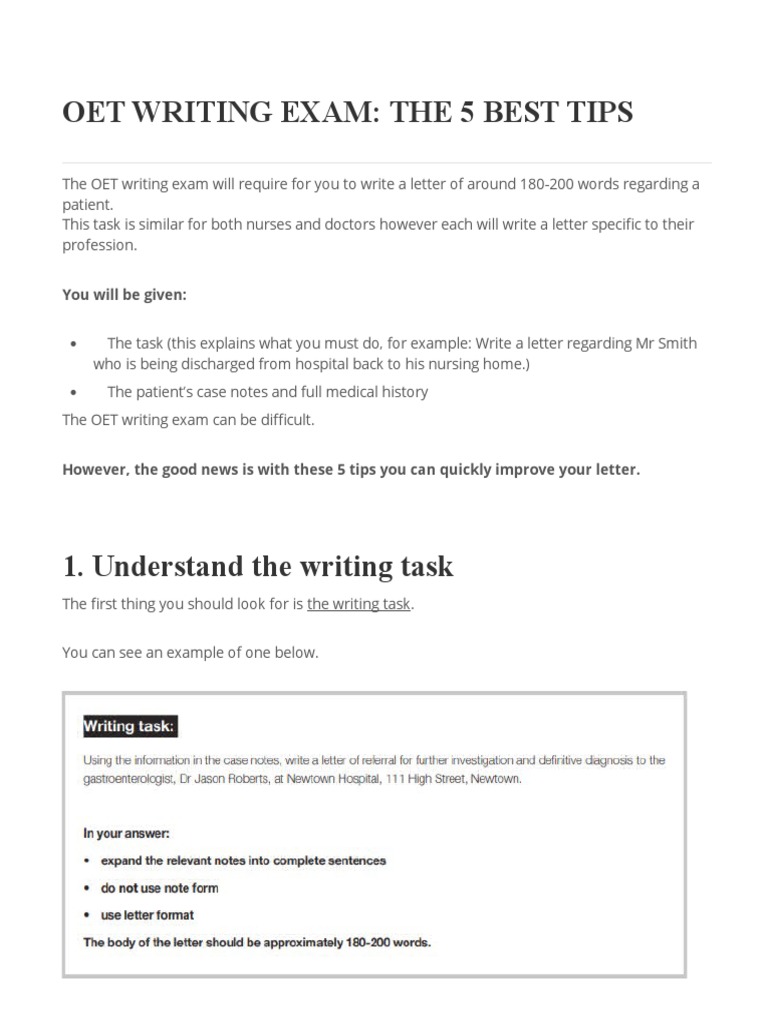 Oet Writing Exam | PDF | Patient | Health Care