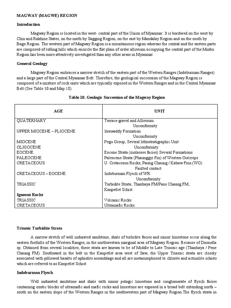 Magwe Division | PDF | Geological Formation | Rock (Geology)