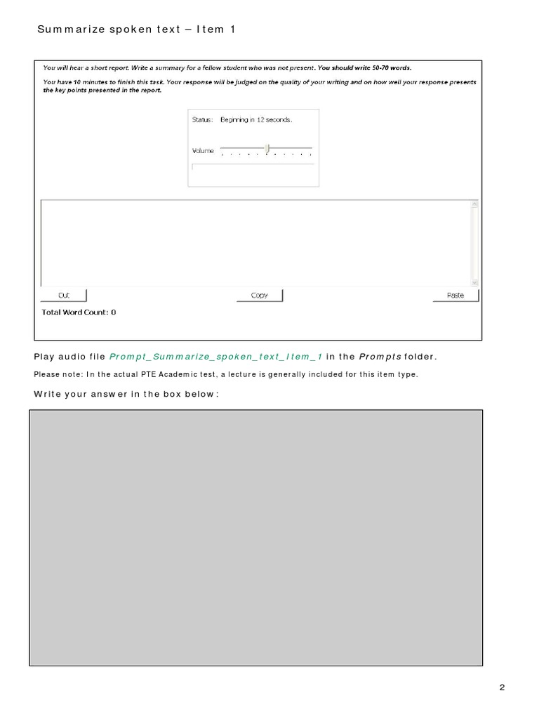 PTE Academic Test Practice Prompts | PDF | Multiple Choice | Tests