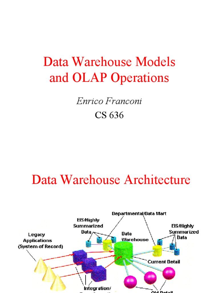 Data Warehouse Models and OLAP Operations: Enrico Franconi | PDF | Data Warehouse | Computer Science