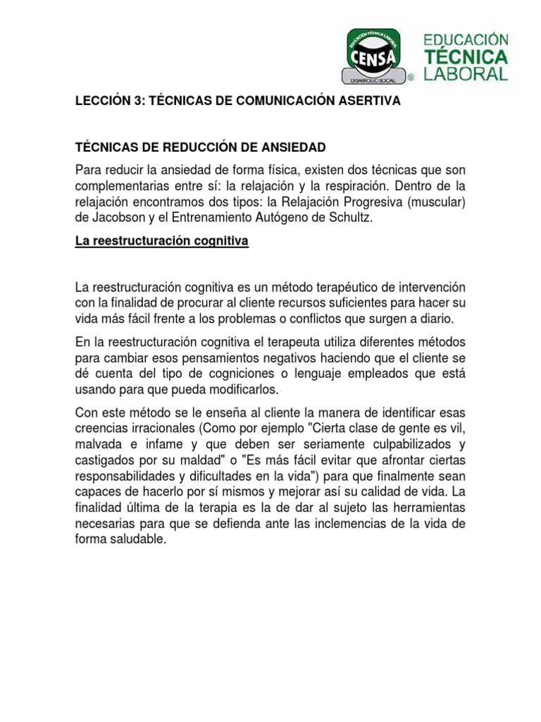 Leccion 3 Tecnicas de Comunicacion Asertiva | PDF | Cliente | Comunicación