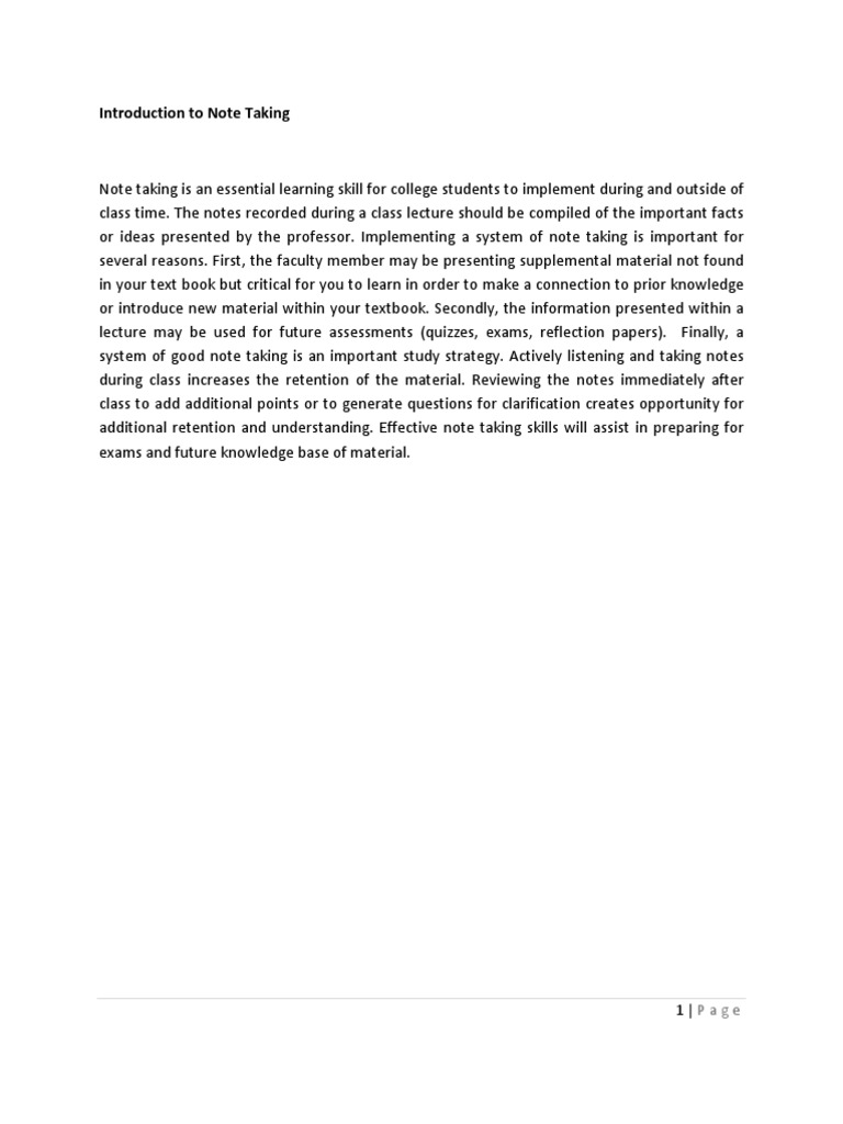 Essential Note-Taking Skills | PDF | Ios | Lecture