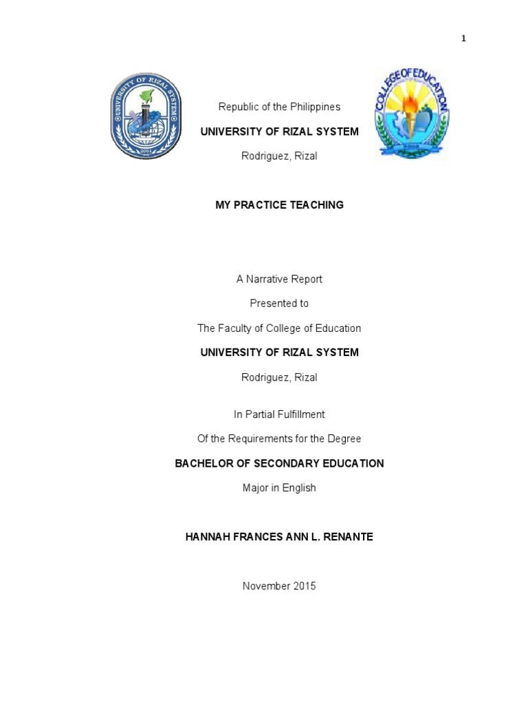 Practice Teaching Narrative Report | PDF | Teachers | Lesson Plan