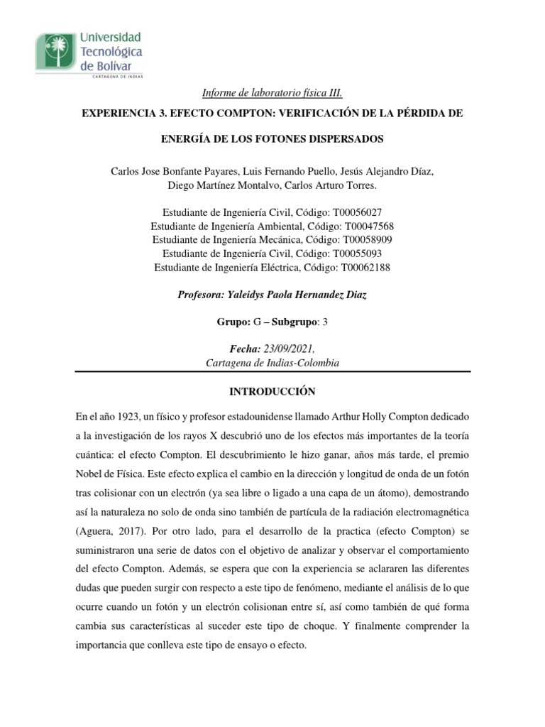 Informe 3 - Efecto Compton | PDF