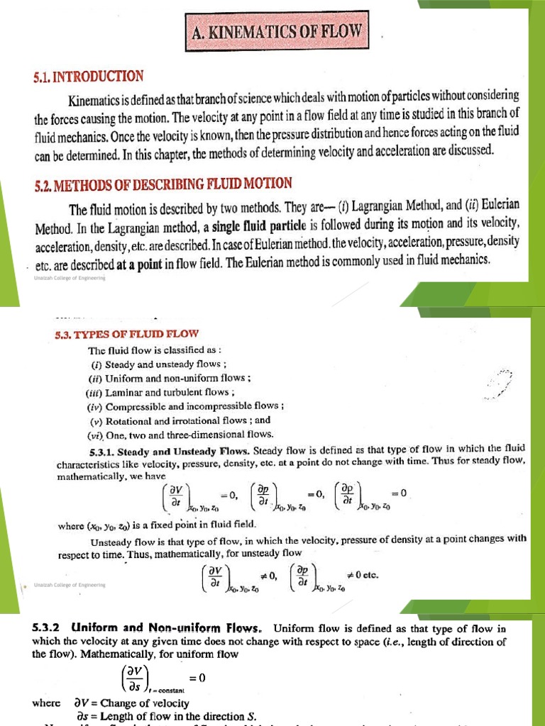 Fluid Kinematics 1 Pdf Technology Engineering