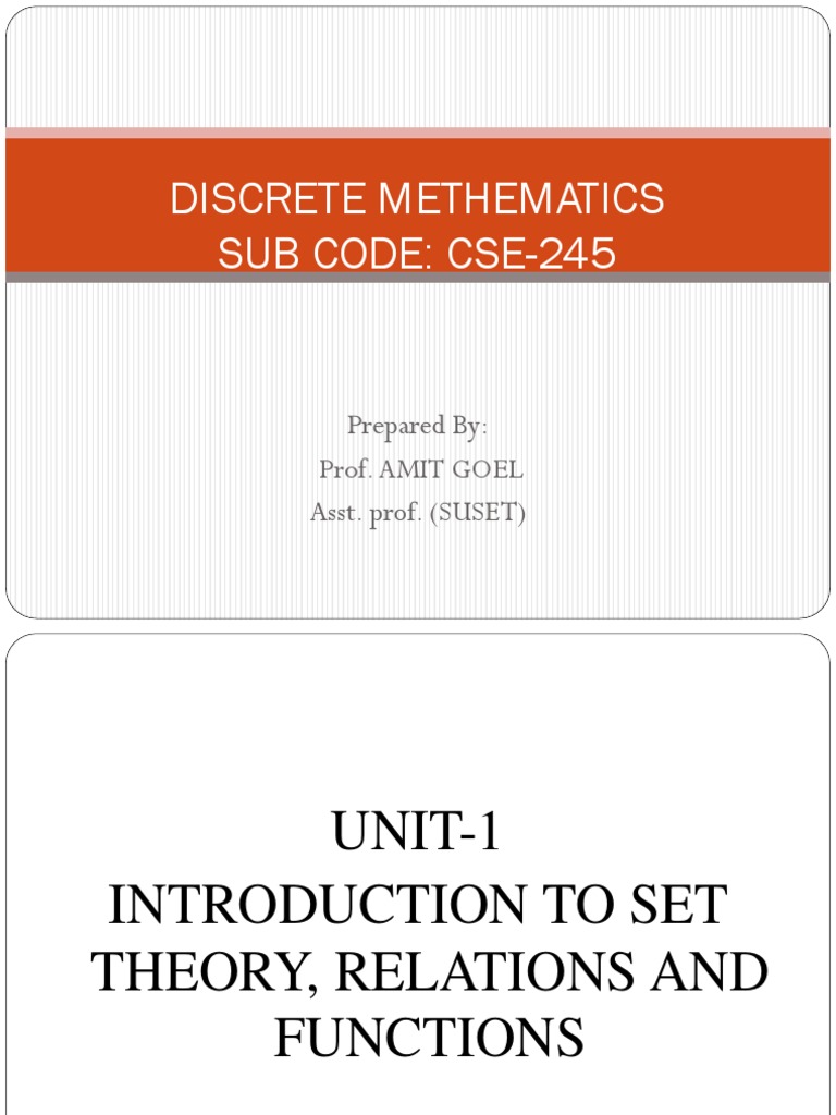 Discrete Mathematics Fundamentals | PDF | Set (Mathematics) | Discrete ...