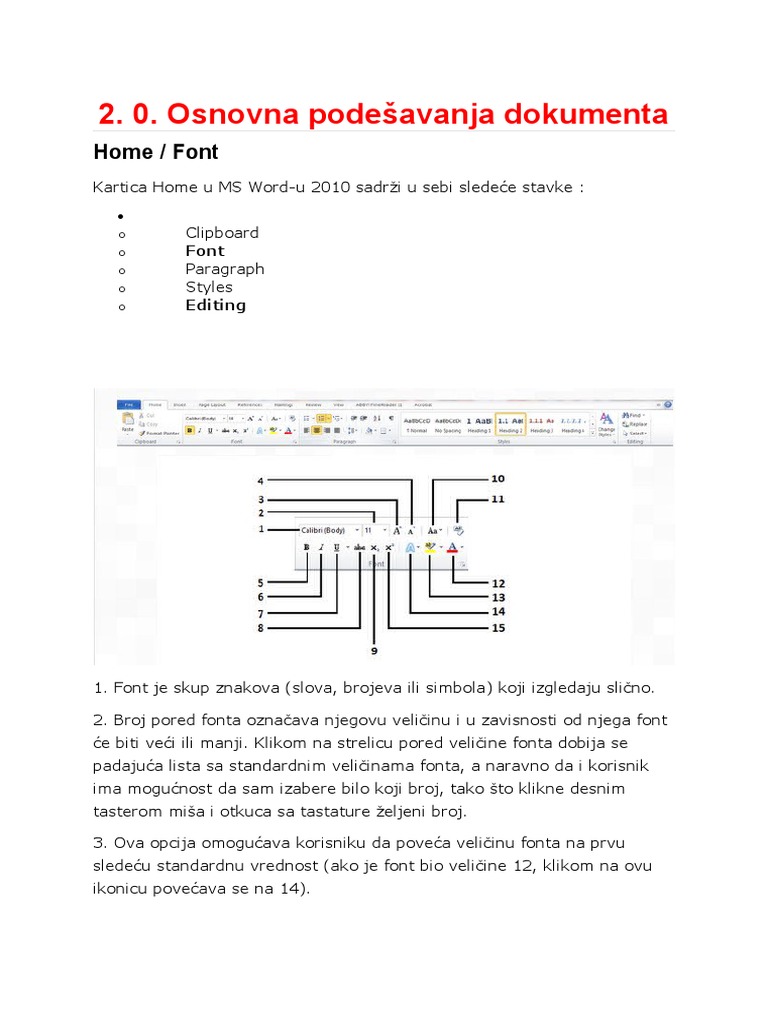 2 - Osnovna Podesavanja U Dokumentu | PDF