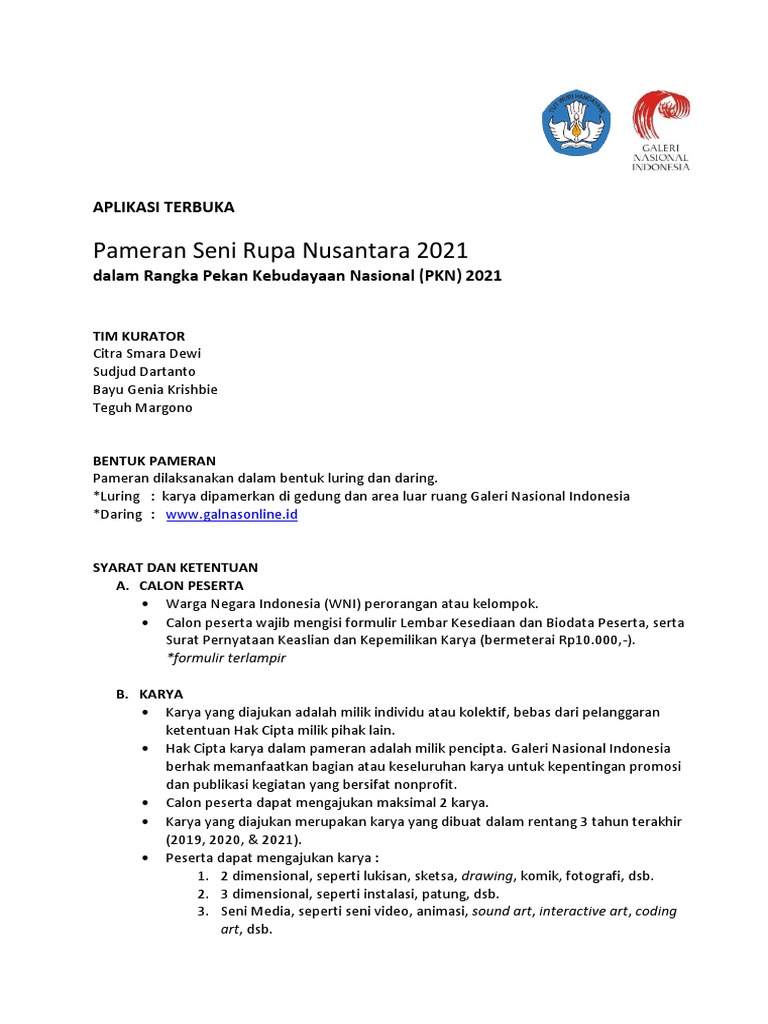 Petunjuk Teknis Pameran Nusantara 2021 | PDF