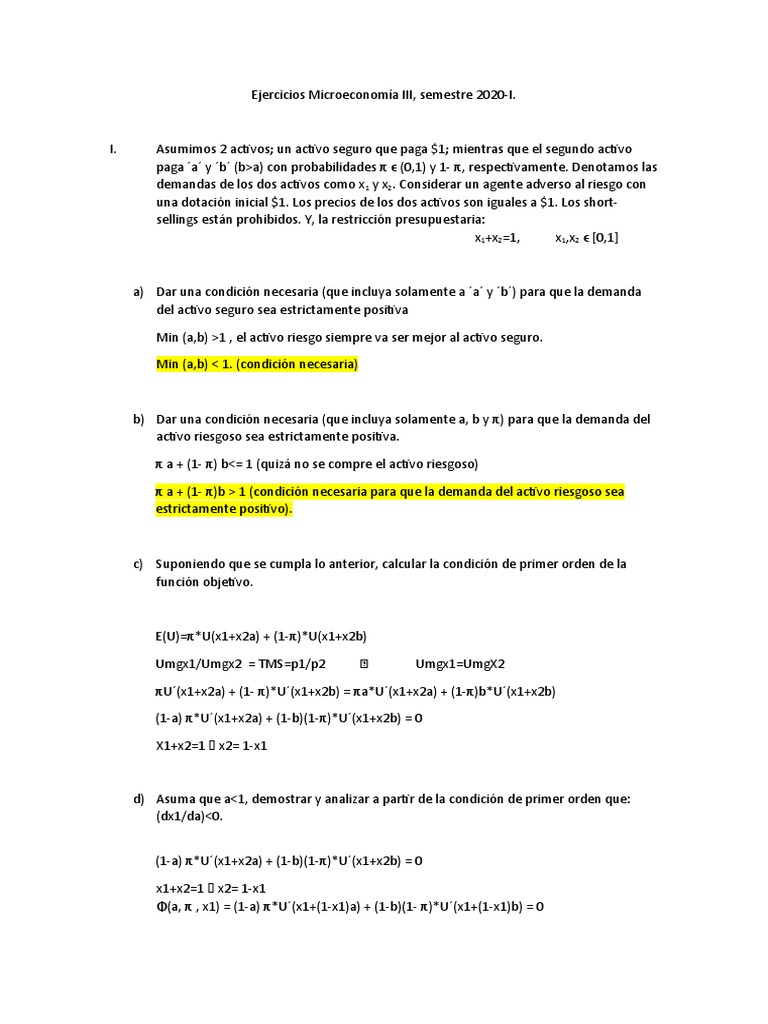 Ejercicios Microeconomía III | PDF | Microeconomía | Ciencias económicas